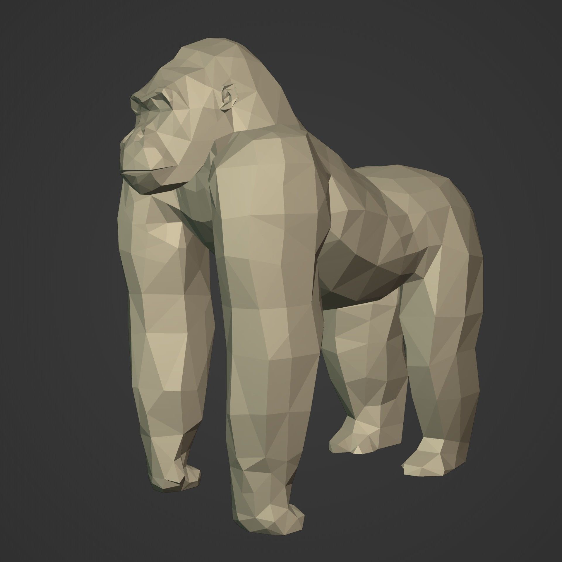 3D model LowPoly Gorilla low polygonal VR / AR / low-poly | CGTrader