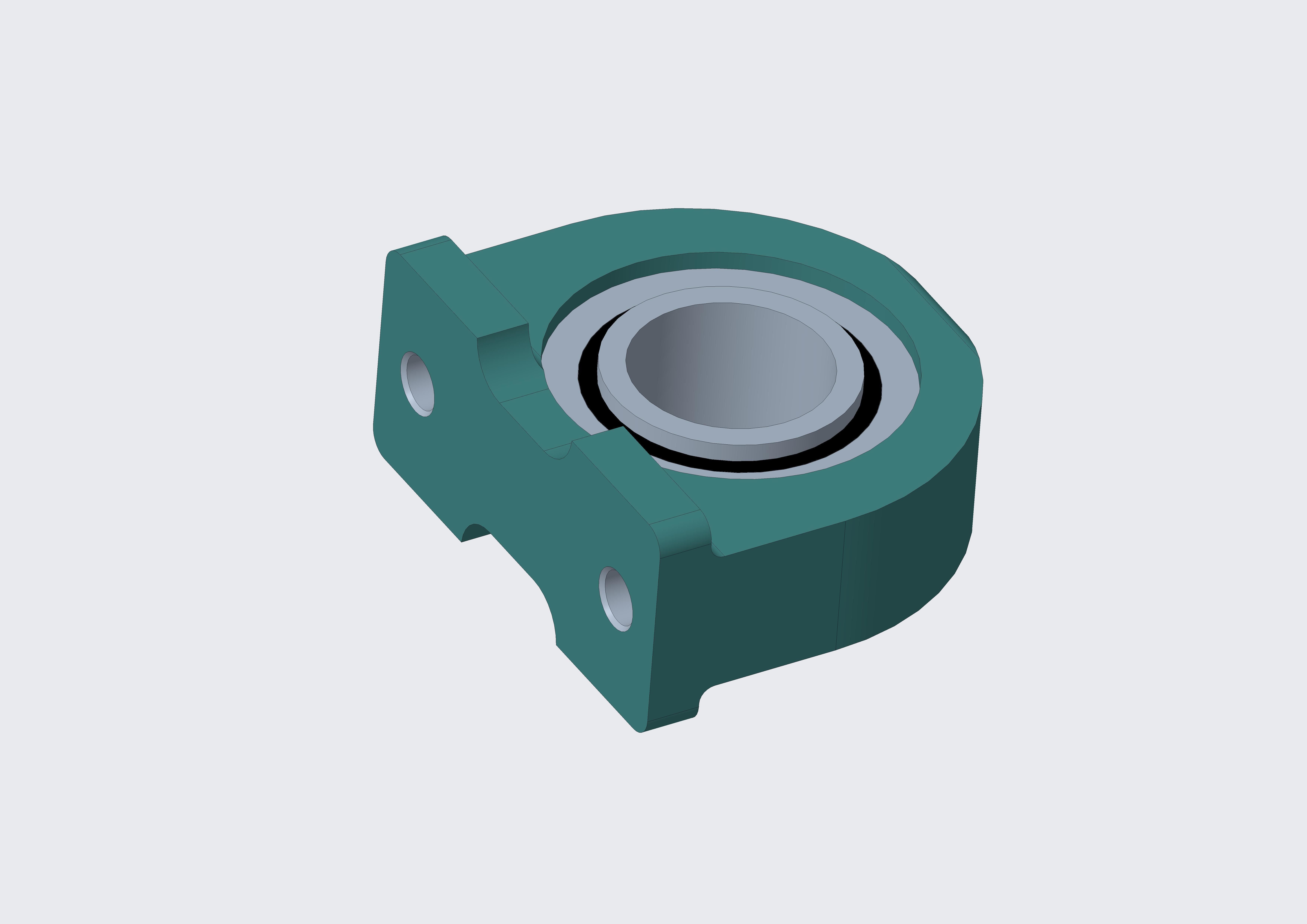 Ball Bearing Cast Iron Bottom Mount free 3D model | CGTrader