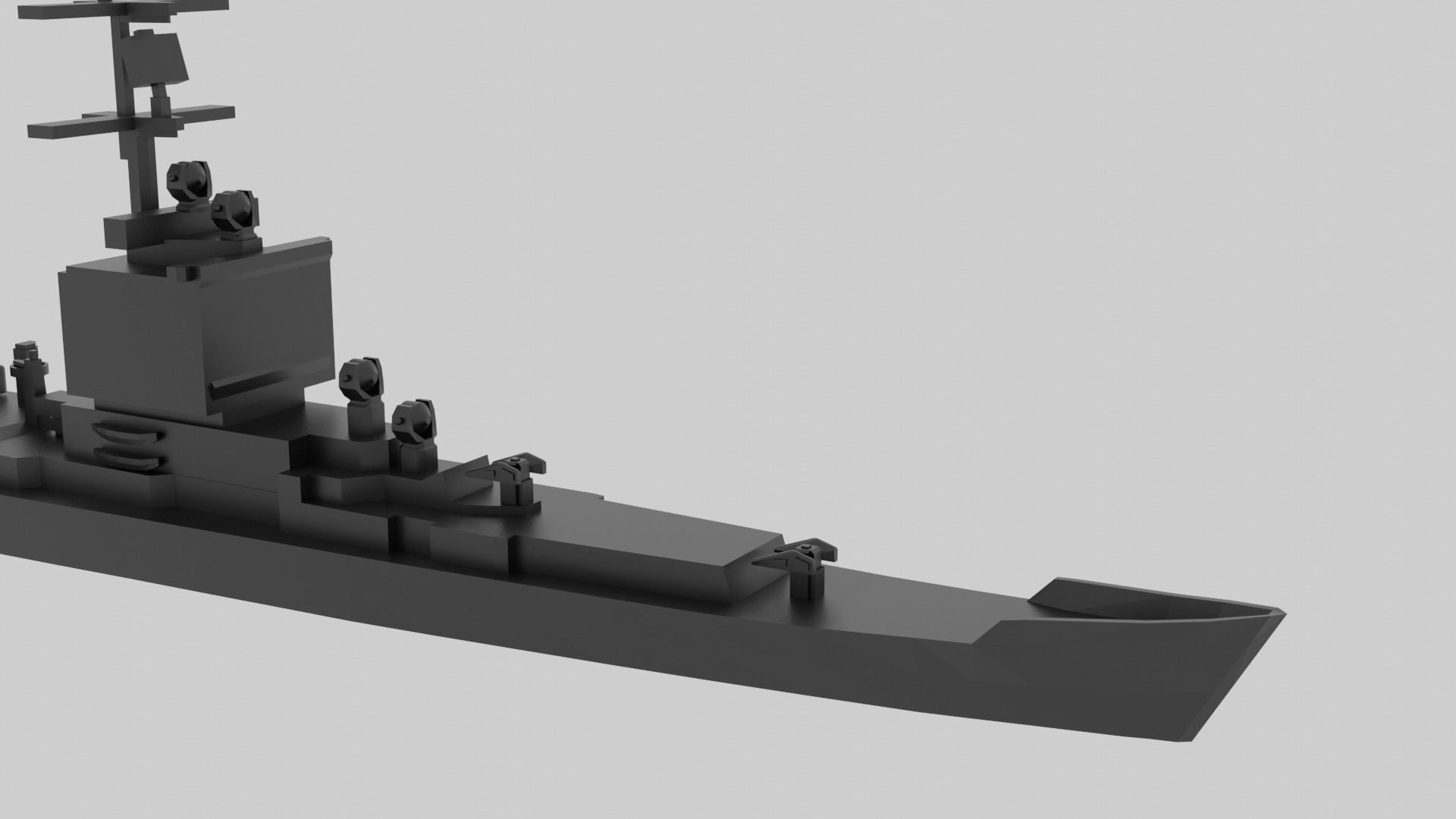 USS Long Beach - Model for small scale printing 3D model 3D printable ...