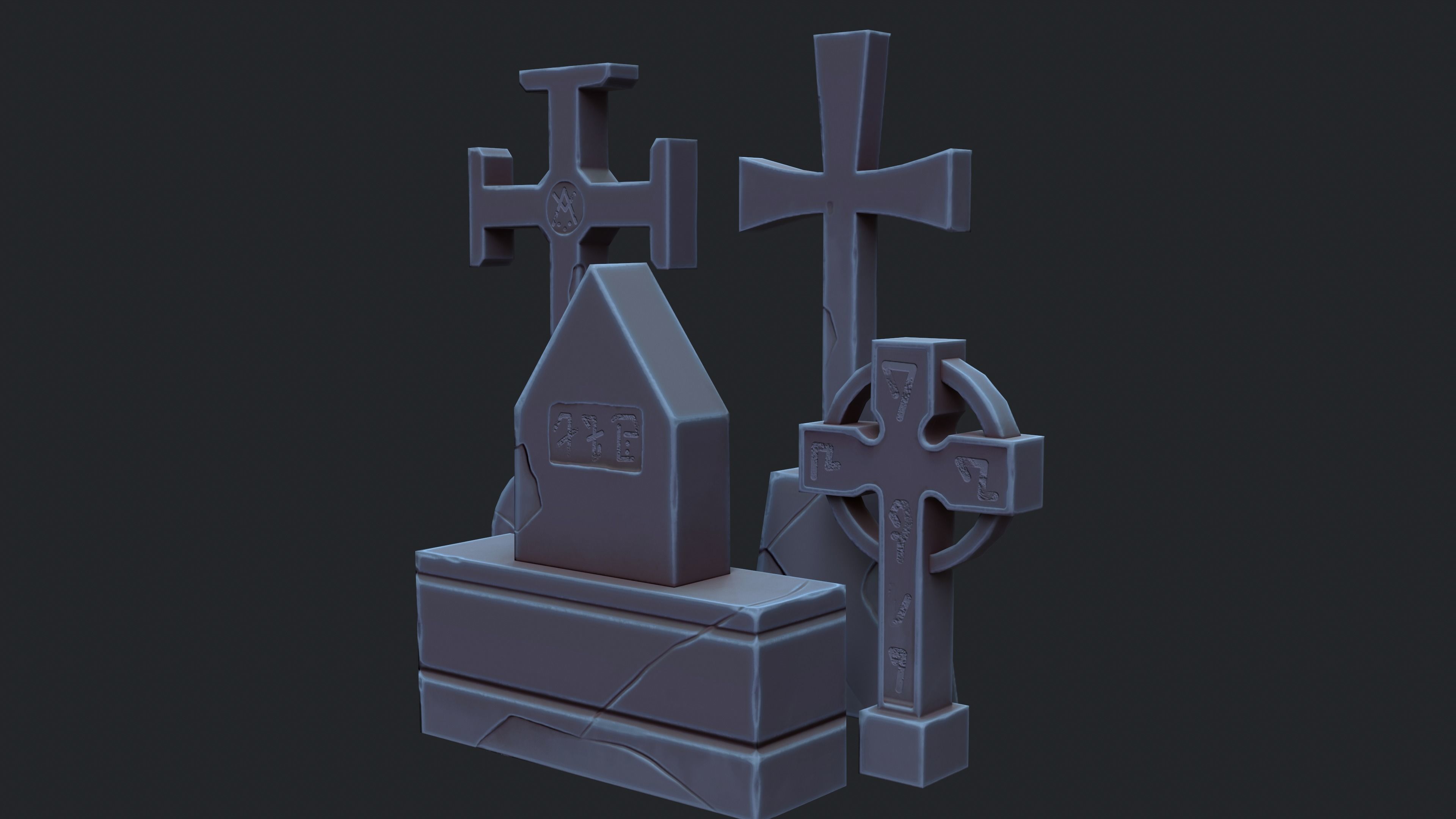 3D model Tombstone gravestones and crosses VR / AR / low-poly | CGTrader