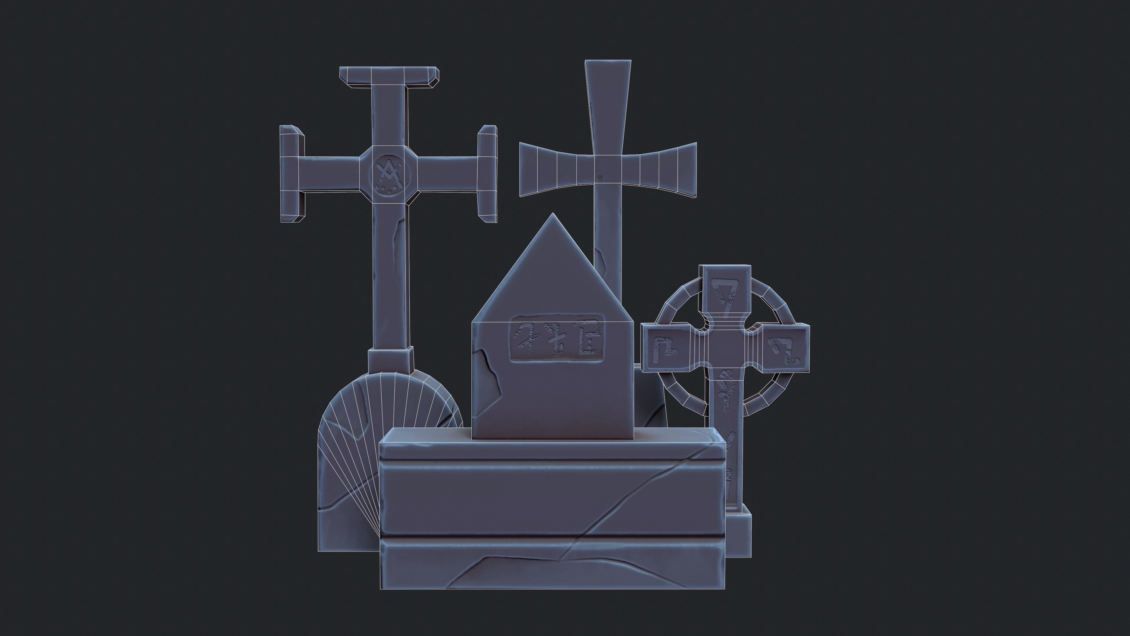 3D model Tombstone gravestones and crosses VR / AR / low-poly | CGTrader