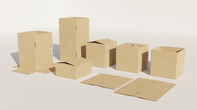 3D model Low-Poly Cardboard Boxes VR / AR / low-poly | CGTrader