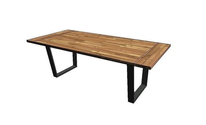 Modern Wood Dining Table free 3D model | CGTrader