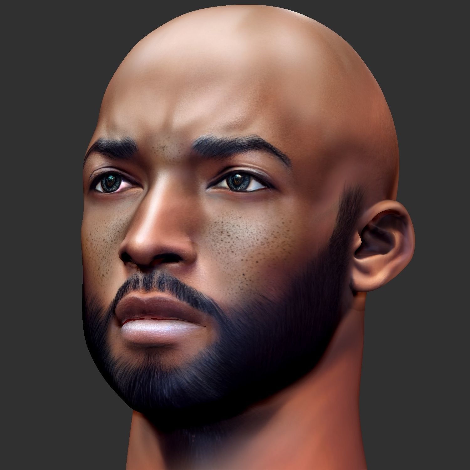 3D model Black african male head Realistic Perfect Head Low-poly 3D VR ...