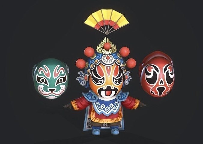 Cartoon Face Makeup Peking Opera 3D model | CGTrader