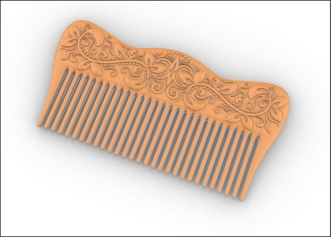 Two Combs Floral vintage and Bison 3D model | CGTrader