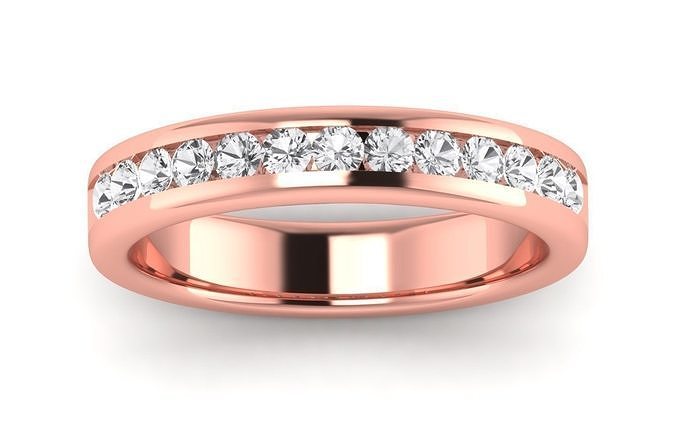 Round Diamond Eternity Wedding Engagement Women Ring 3D model 3D ...