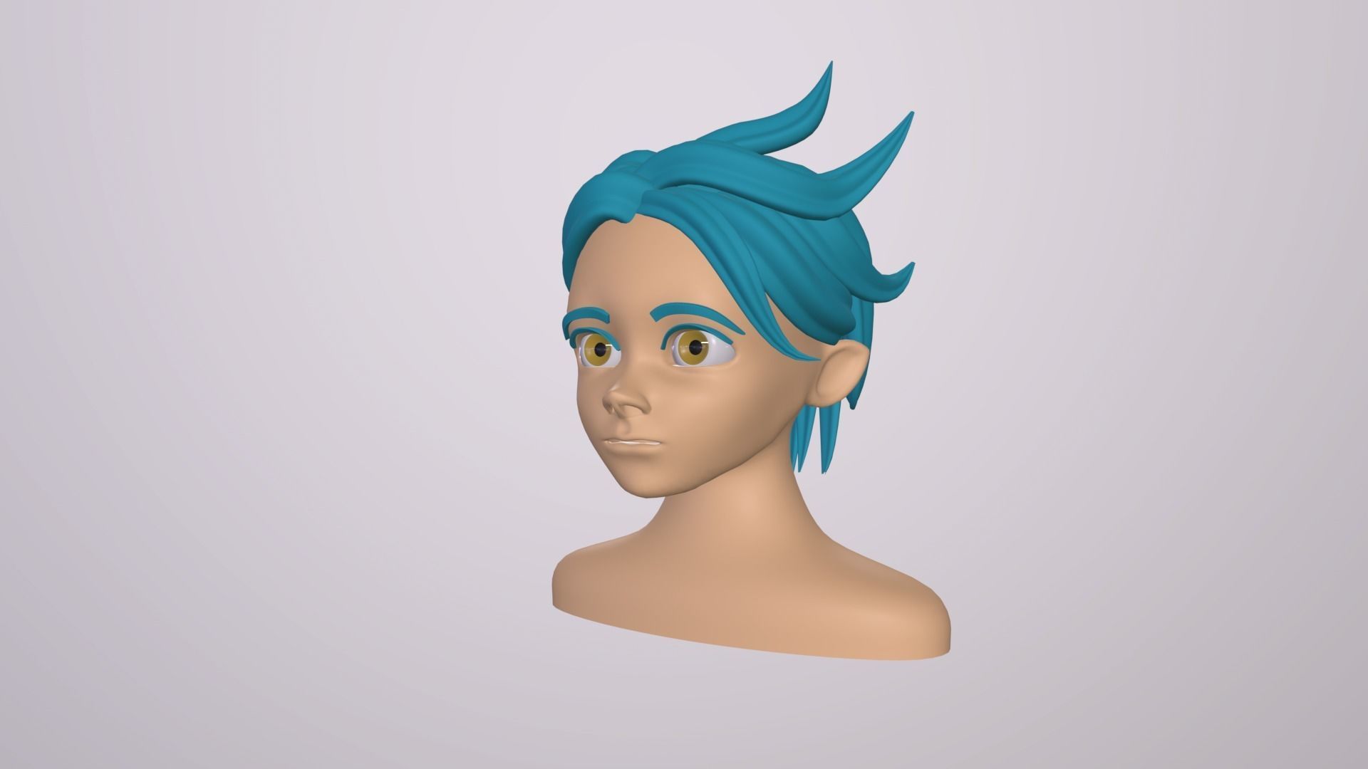 3D model Male Head Stylized Base mesh with Hair in blender curve 3 VR ...