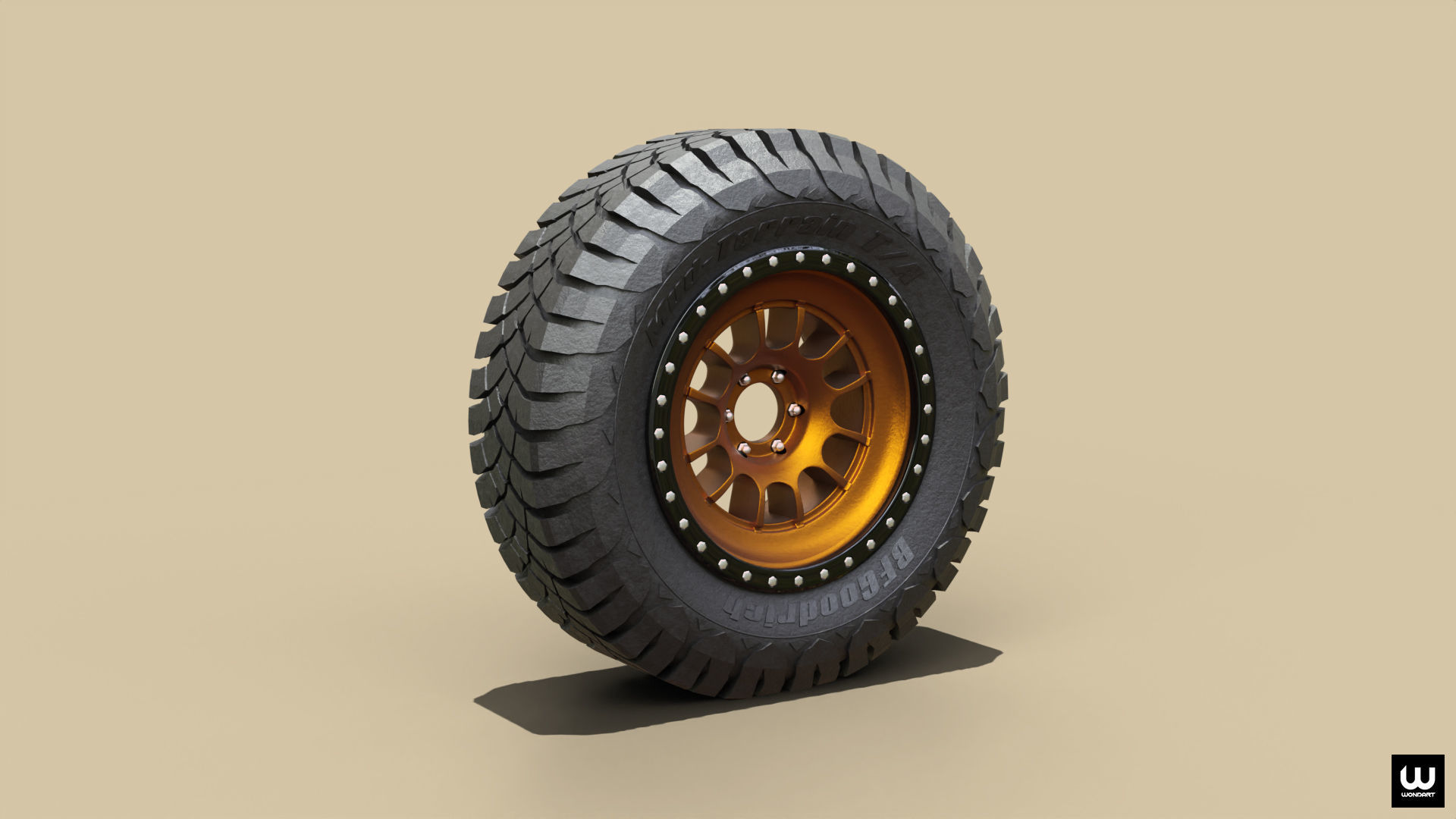 Off-Road SUV Wheel with BFGoodrich Mud-Terrain Tire 3D model | CGTrader