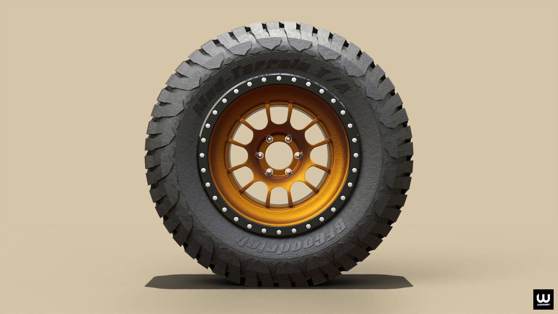 Off-Road SUV Wheel with BFGoodrich Mud-Terrain Tire 3D model | CGTrader