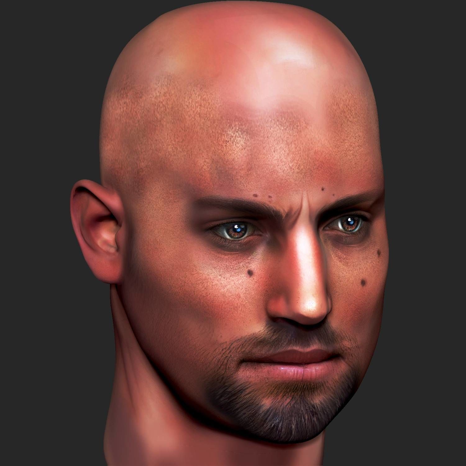 3D model Male head Realistic Perfect Head Low-poly 3D model game ready ...