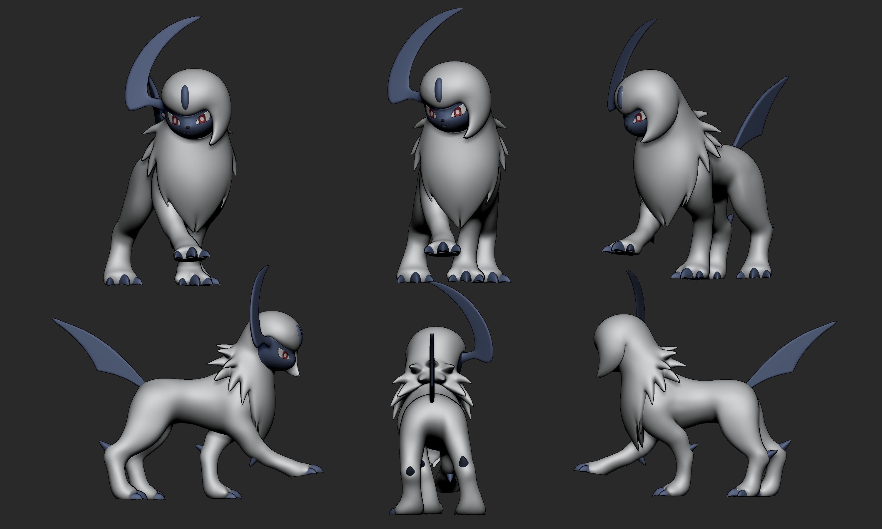 Pokemon - Absol with 2 poses 3D model 3D printable | CGTrader