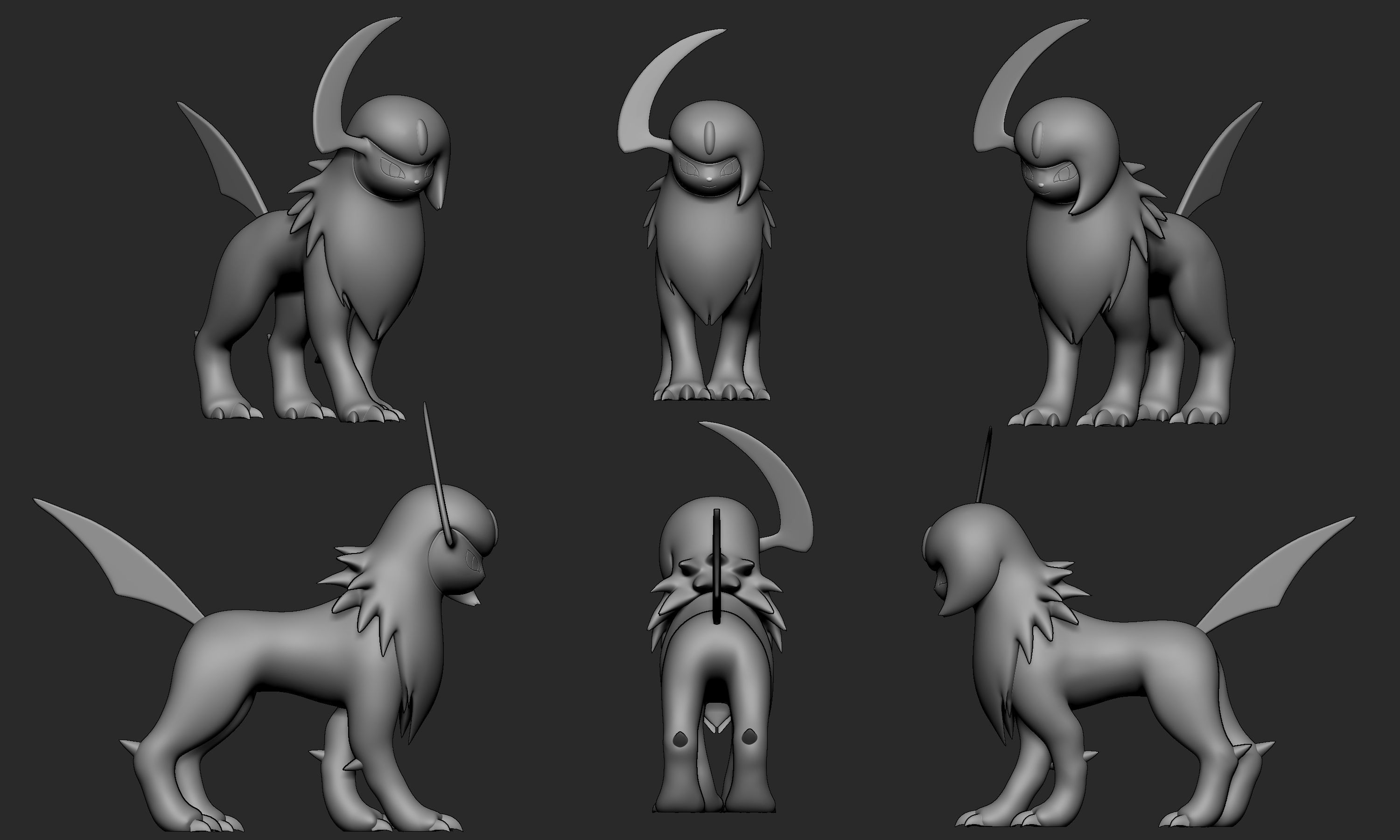 Pokemon - Absol with 2 poses 3D model 3D printable | CGTrader