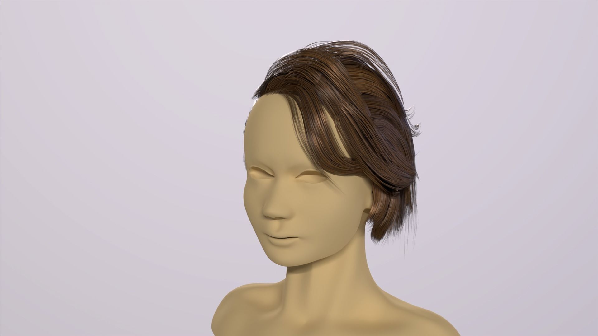 Real-time Female Hair Card with Texture under 21 k Tris 3D model | CGTrader