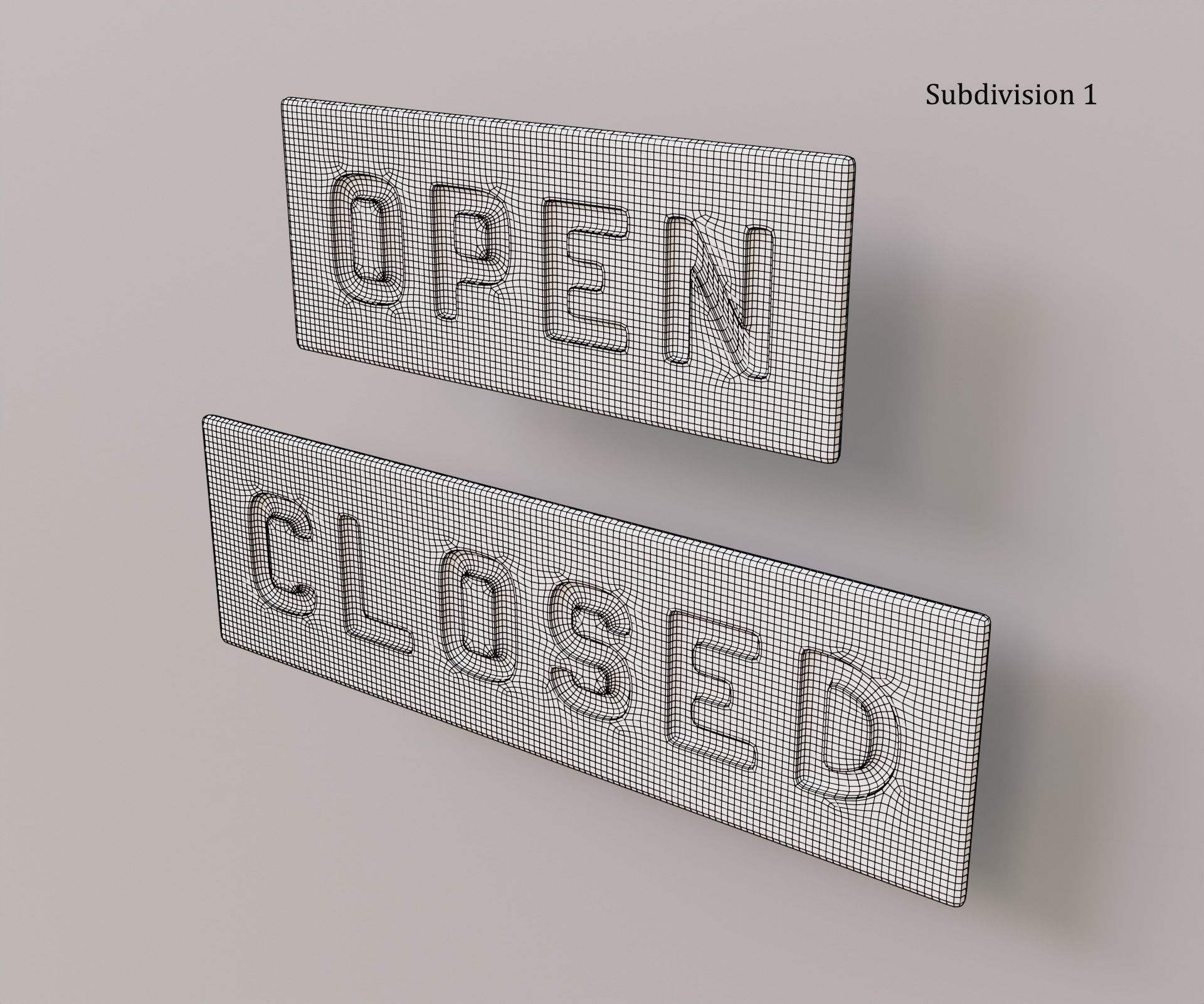 3D model Signboard Open and Closed VR / AR / low-poly | CGTrader