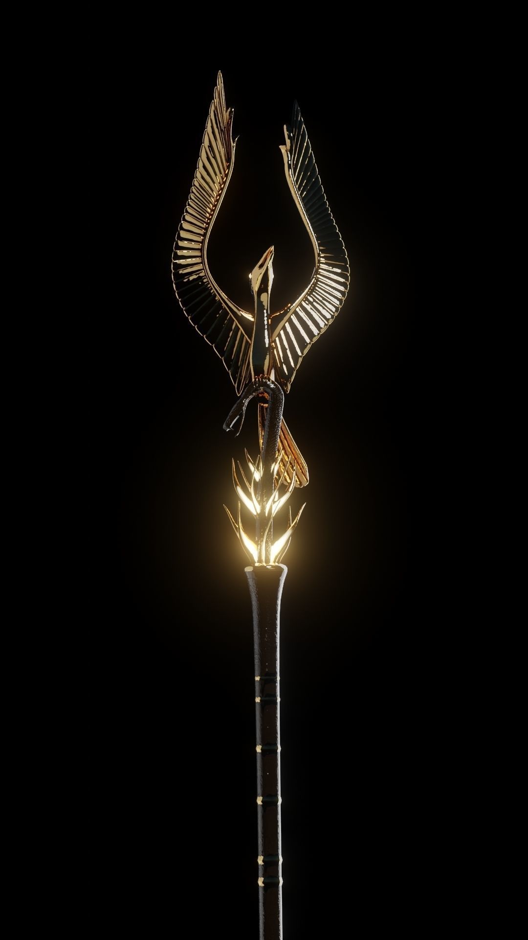 3D model Immortal Phoenix Staff Weapon VR / AR / low-poly | CGTrader