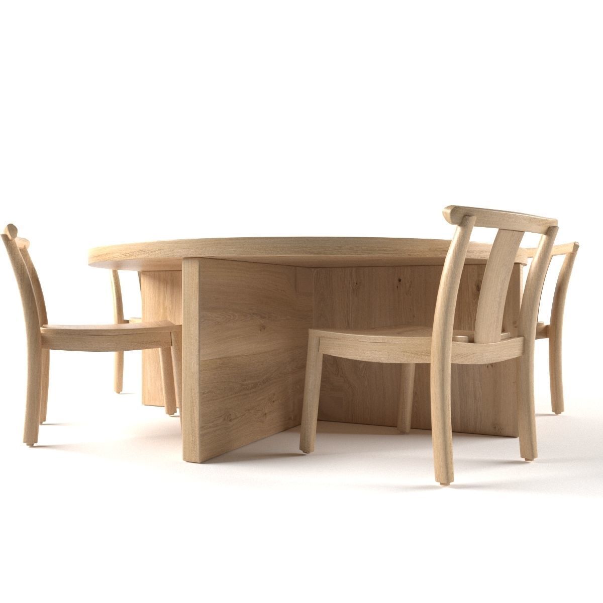 Dining Table and Chair Merkur 3D model | CGTrader