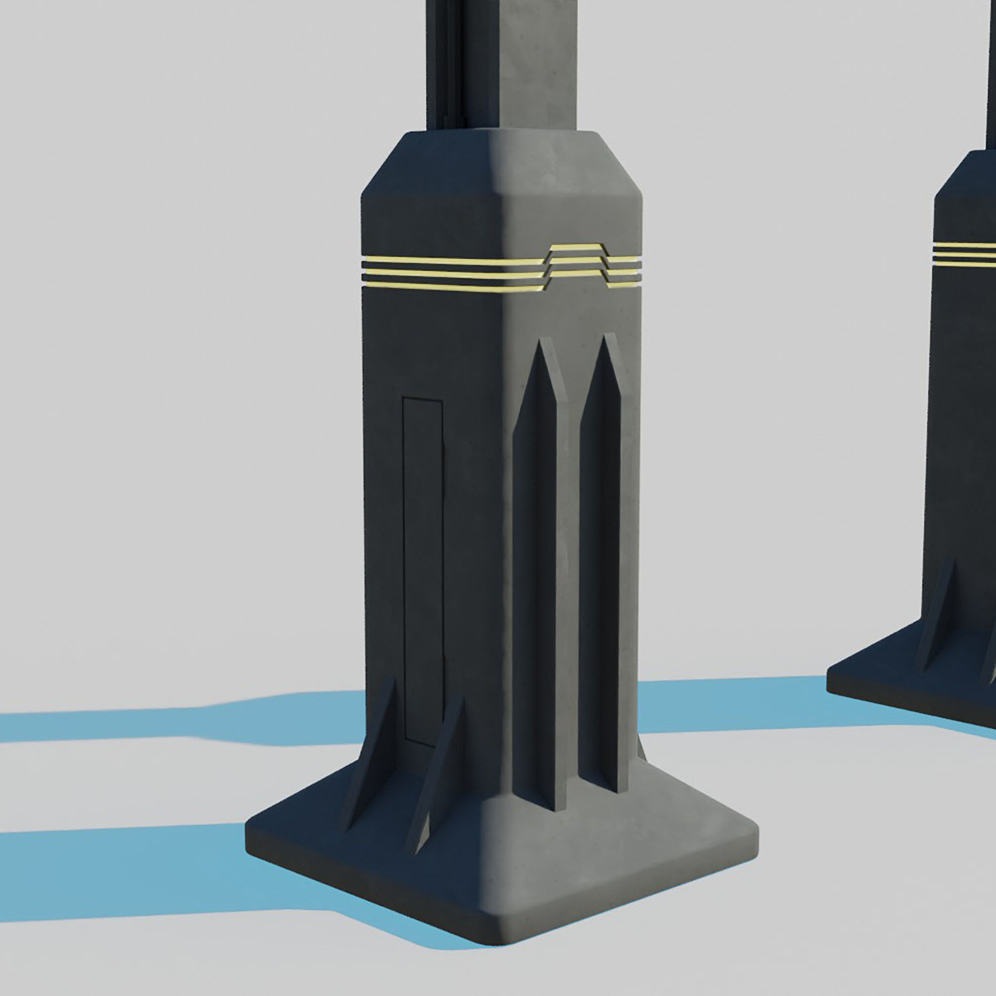 Cyberpunk Street Lamp Double 3D model | CGTrader