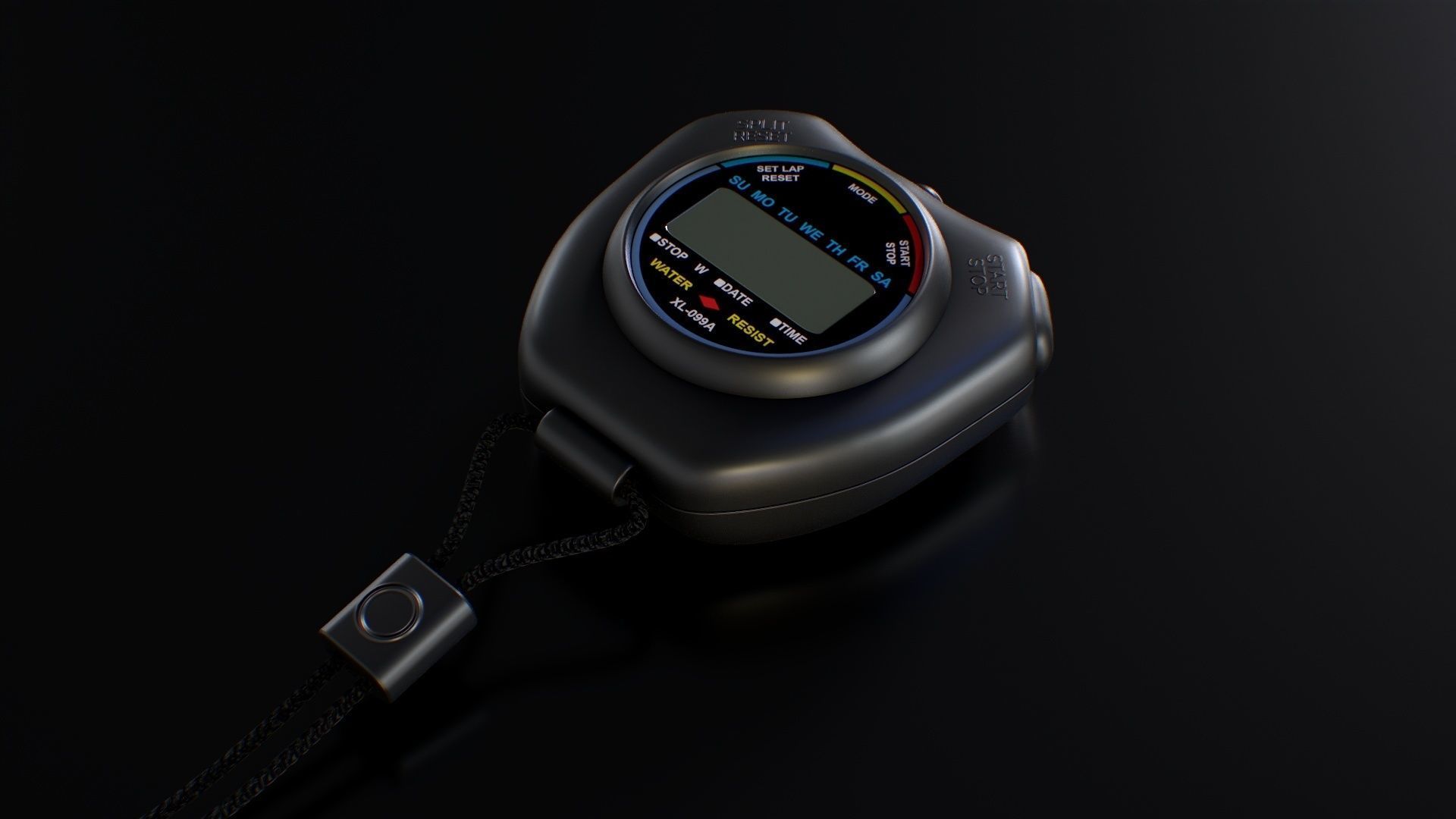 3D model Stopwatch digital thermometer with cord VR / AR / low-poly ...