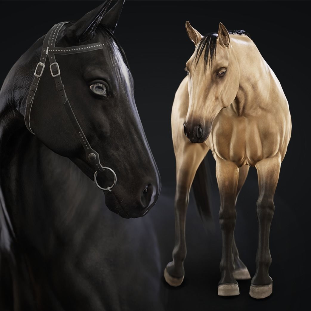 3D model Horse Herd - Low poly animated game-ready Horse and control ...