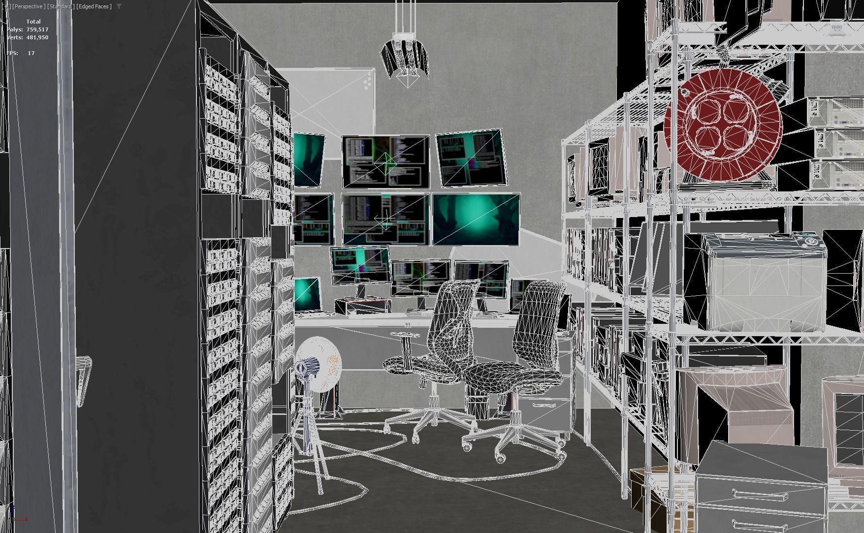 3D model Hackers Office - Environment for Crime Noir Drama And Cyberpunk VR / AR / low-poly ...
