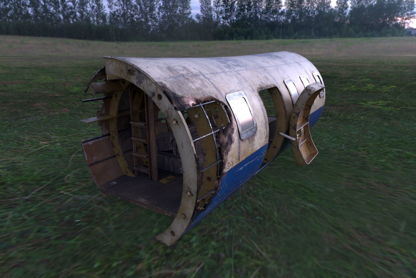 Wrecked Aircraft Part 3D model | CGTrader