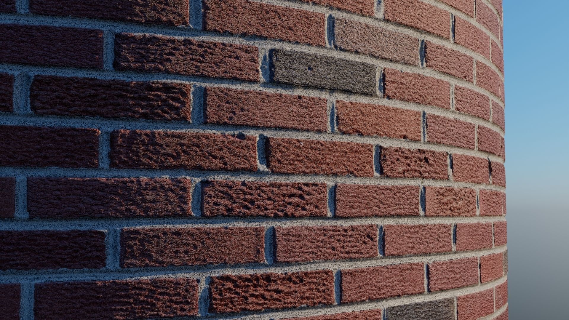 3D model Red Brick Material Tileable HD 16bit Height Map VR / AR / low ...