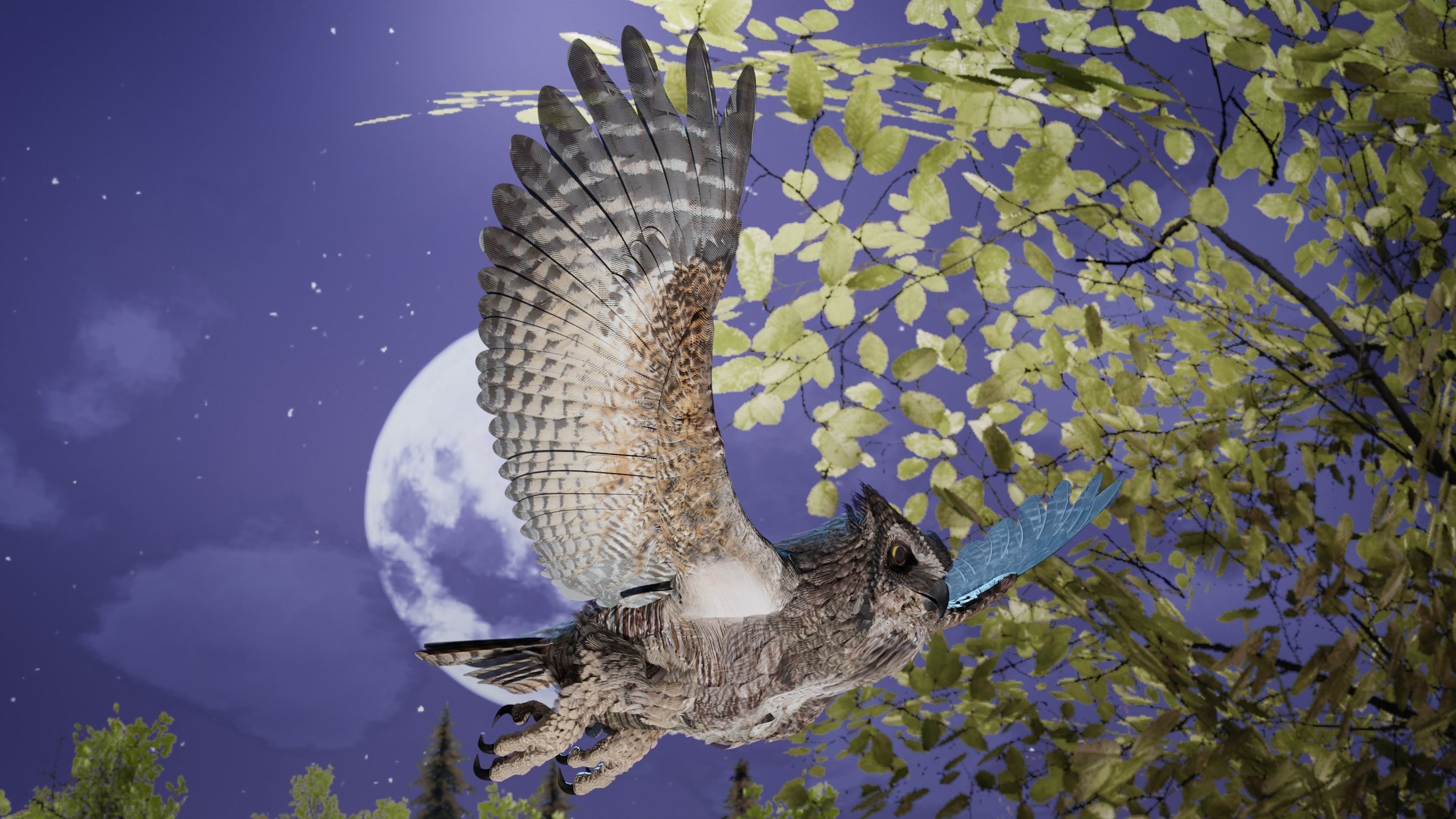 3D model Great Horned Owl - Blender VR / AR / low-poly | CGTrader