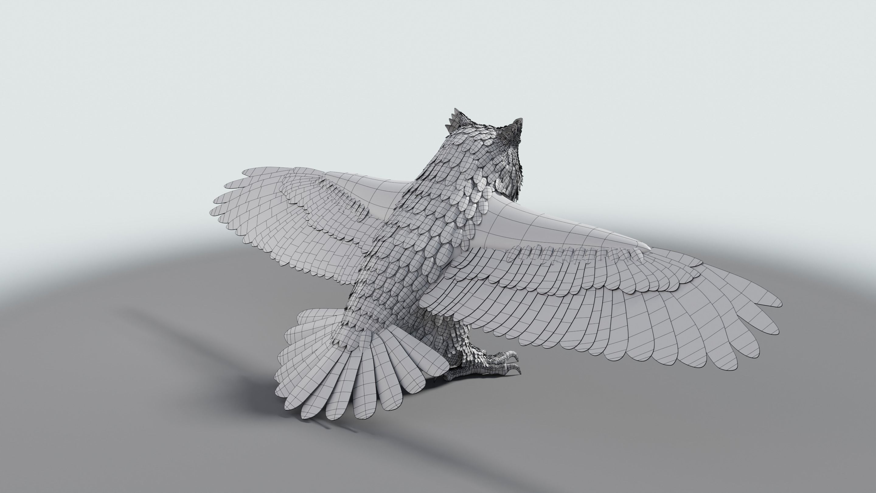 3D model Great Horned Owl - Blender VR / AR / low-poly | CGTrader