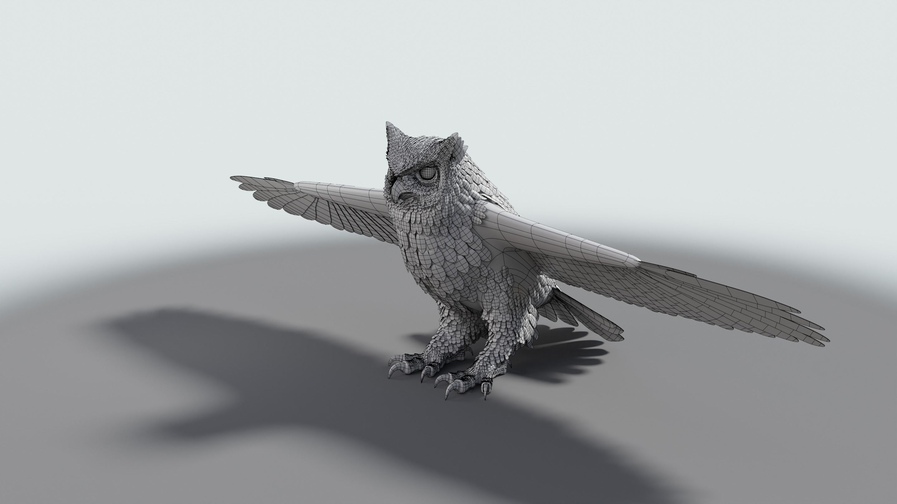 3D model Great Horned Owl - Blender VR / AR / low-poly | CGTrader