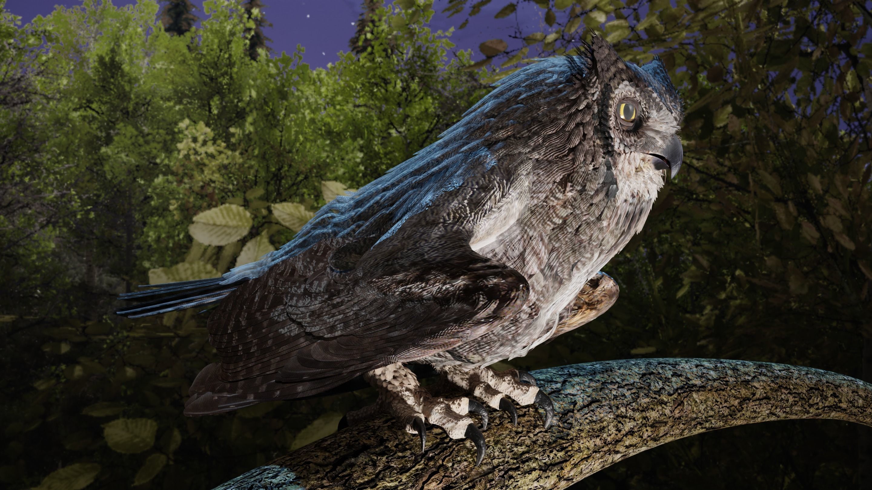 3D model Great Horned Owl - Blender VR / AR / low-poly | CGTrader