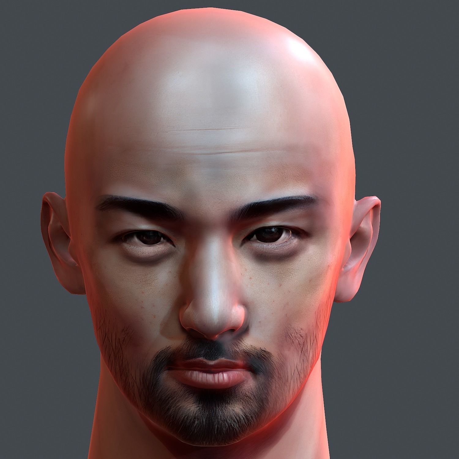 3D model Male head Asian male head PBR Realistic Perfect Head Low-poly ...