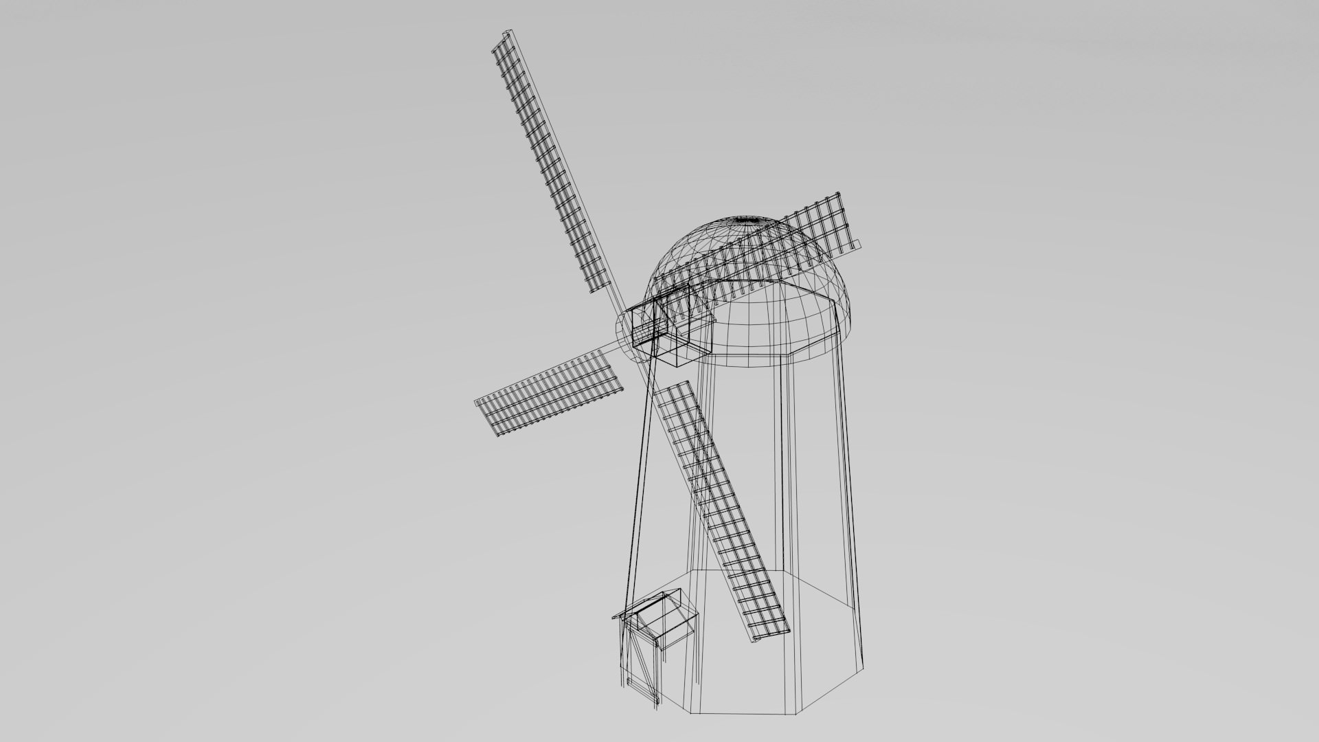 Animated wind mill 3D model animated rigged | CGTrader