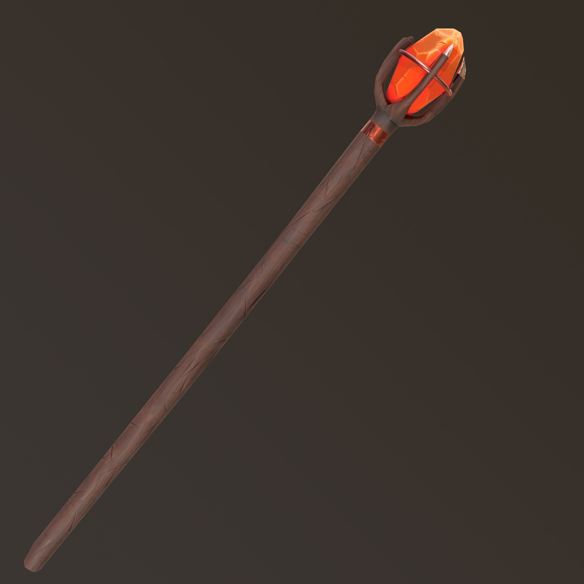 3D model Old wooden staff VR / AR / low-poly | CGTrader