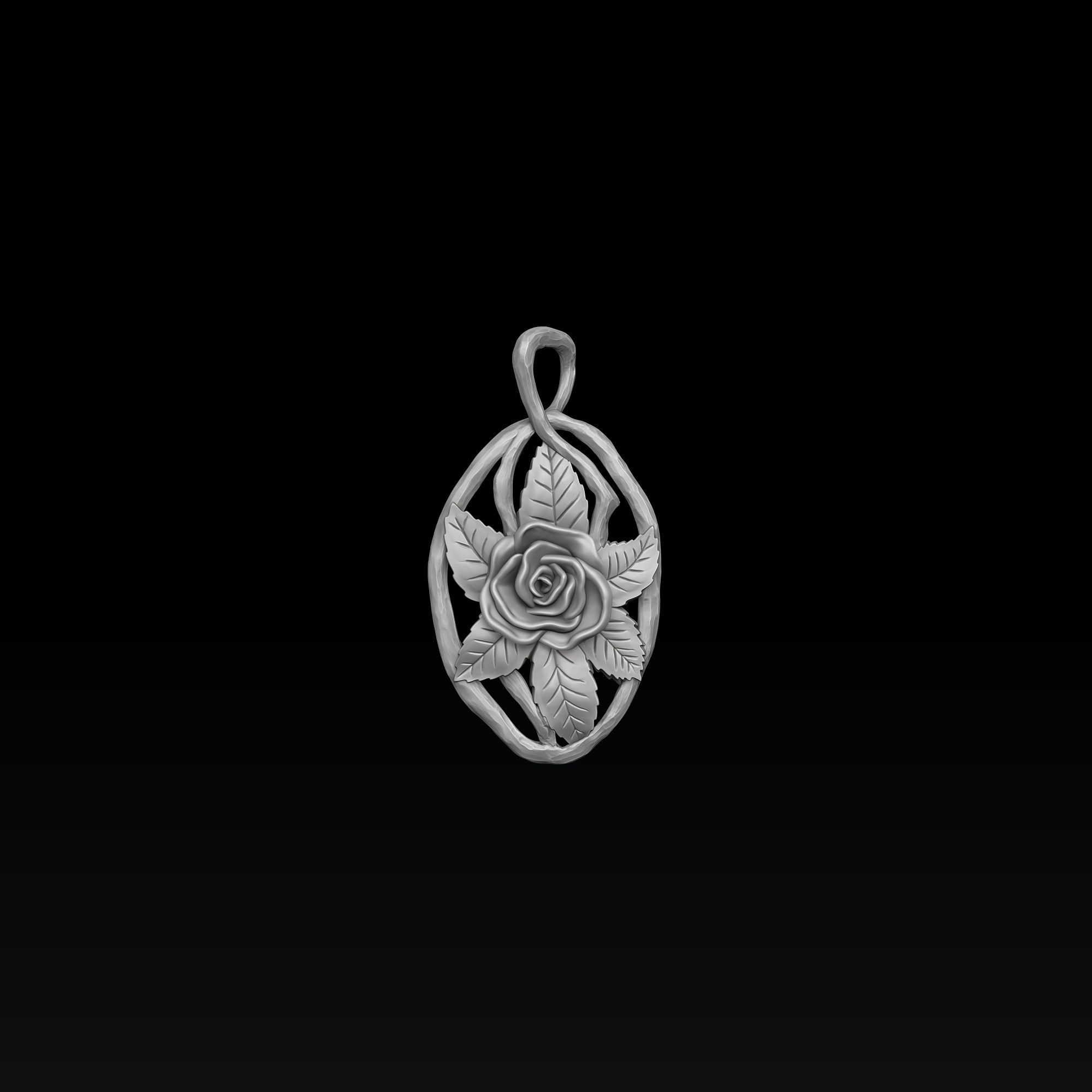 Rose Pendant 3D model 3D printable | CGTrader
