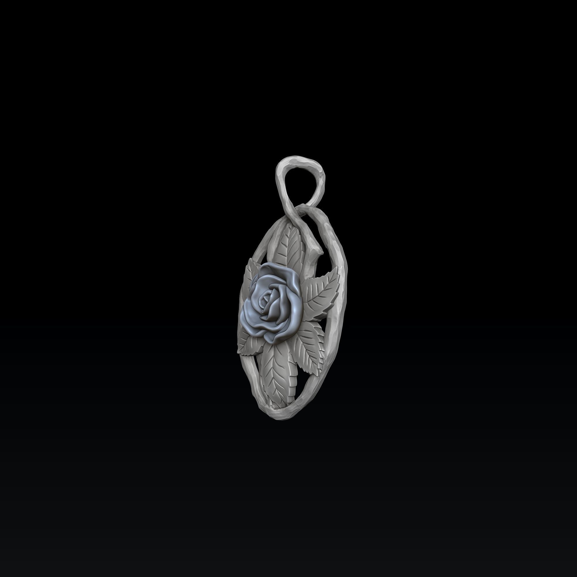 Rose Pendant 3D model 3D printable | CGTrader