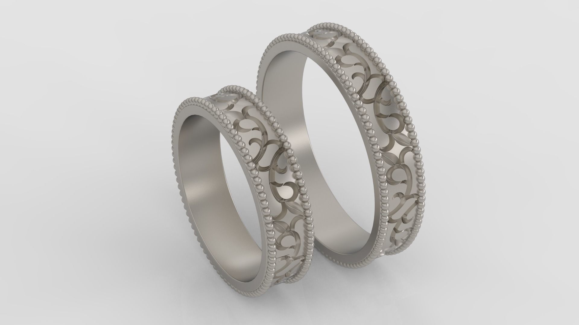 Wedding rings 3d print model A46 free 3D model 3D printable | CGTrader