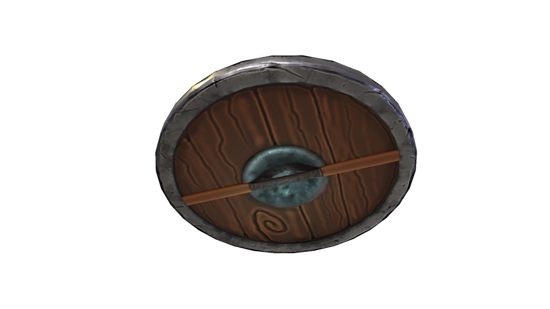 3D model Round wooden shield stylized cartoon PBR game asset VR / AR / low-poly | CGTrader