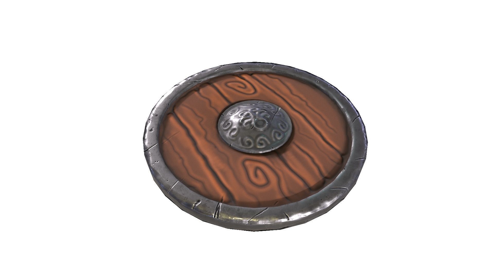 3D model Round wooden shield stylized cartoon PBR game asset VR / AR / low-poly | CGTrader