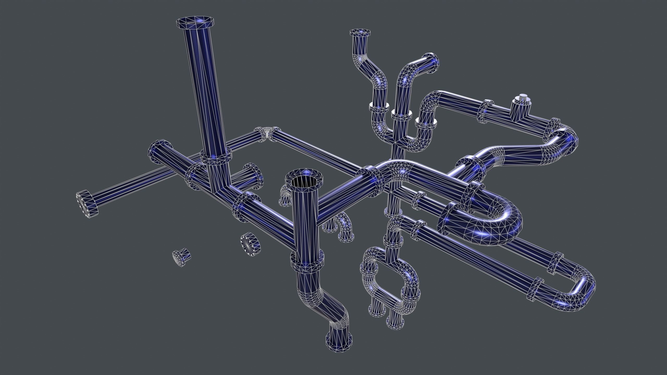 3D model industrial pipe set VR / AR / low-poly | CGTrader