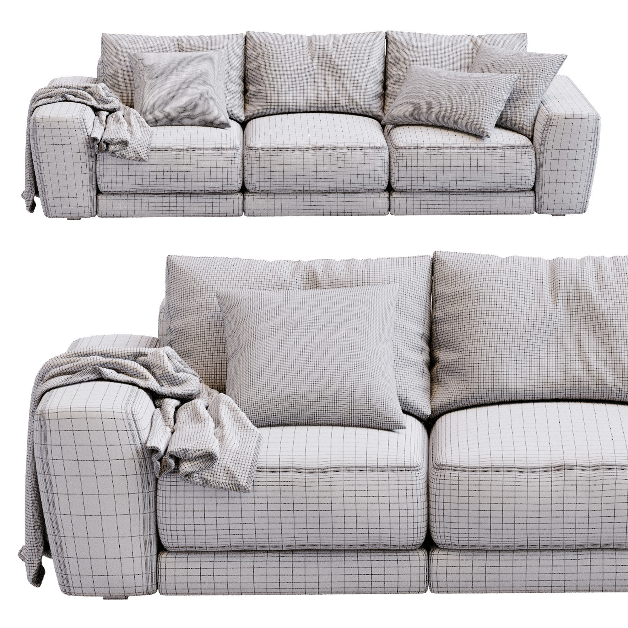 Pasha By Jesse 3 seater 3D model | CGTrader