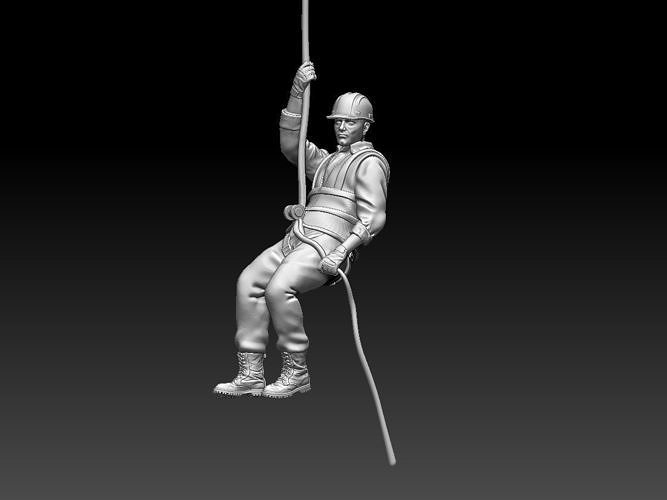 builder soldier hanging from rope 3D model 3D printable | CGTrader