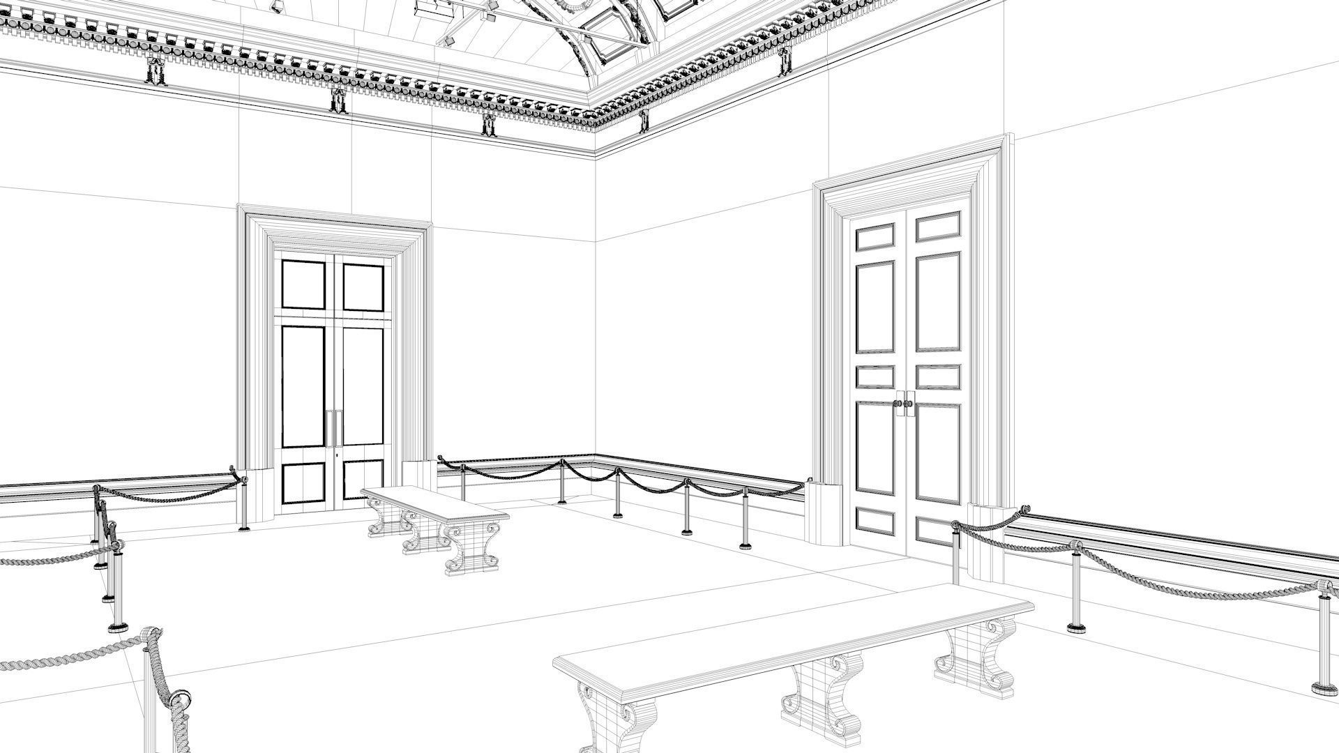 Museum Interior - London National Gallery - Room 4 3D model | CGTrader
