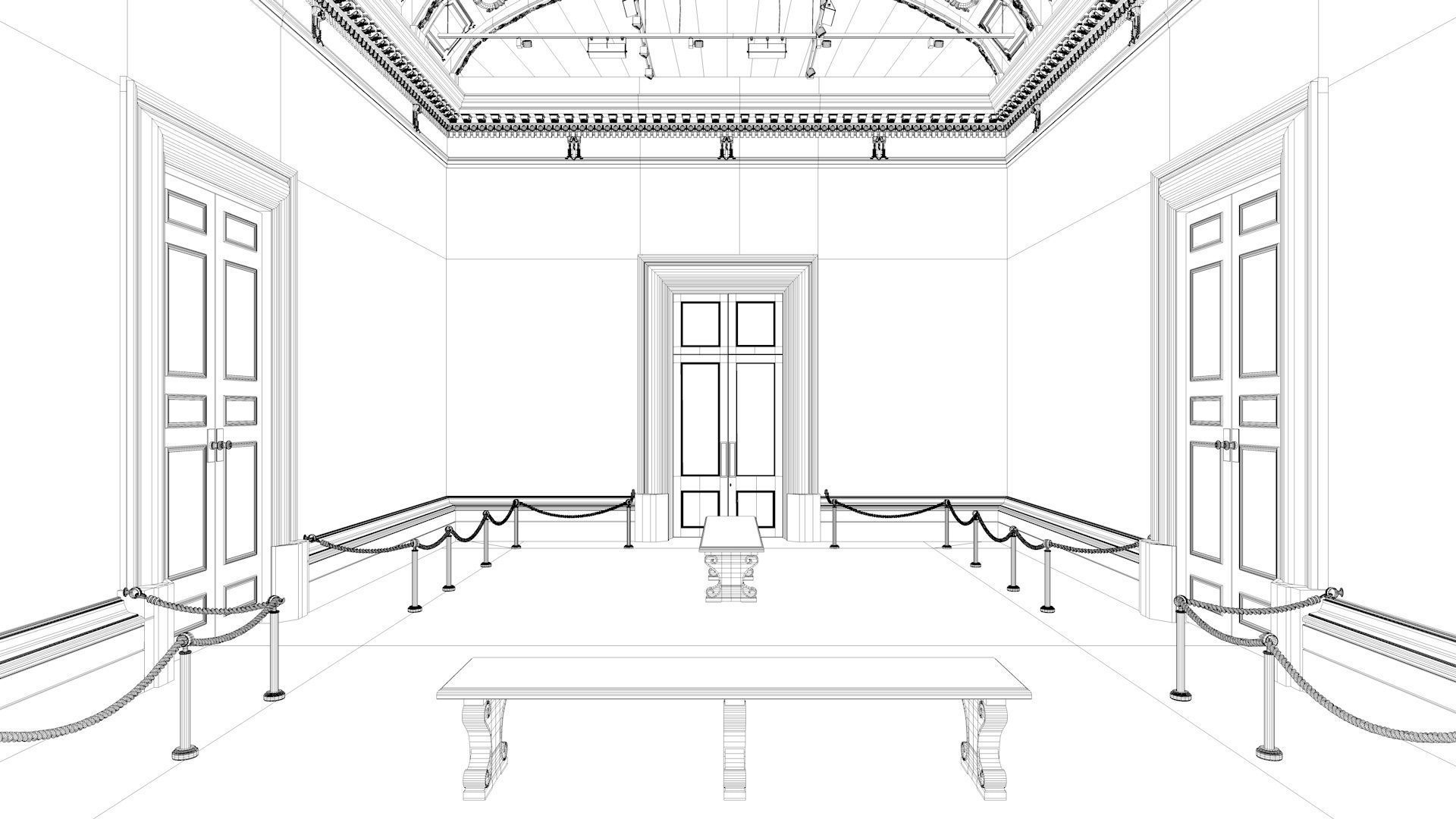 Museum Interior - London National Gallery - Room 4 3D model | CGTrader