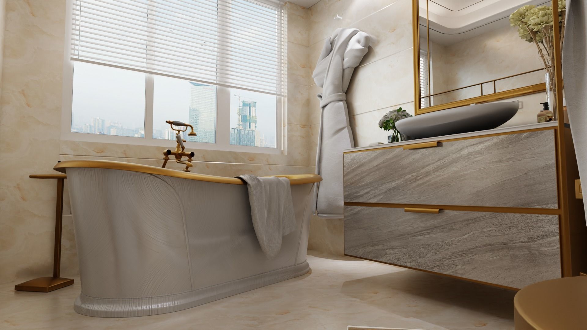 lavish modern bathroom 3D model | CGTrader