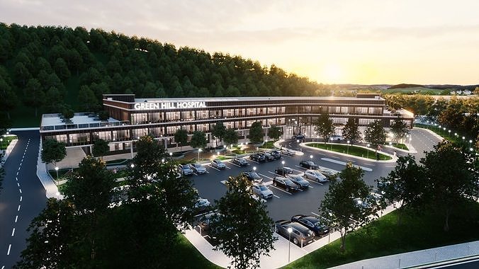 Hospital Building - General Hospital 3D model | CGTrader