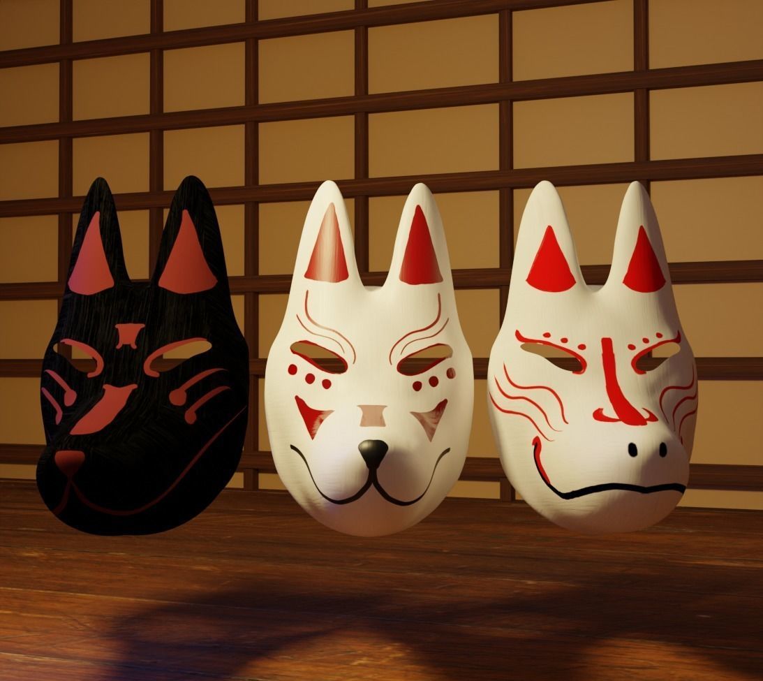 japan fox mask 3D model | CGTrader