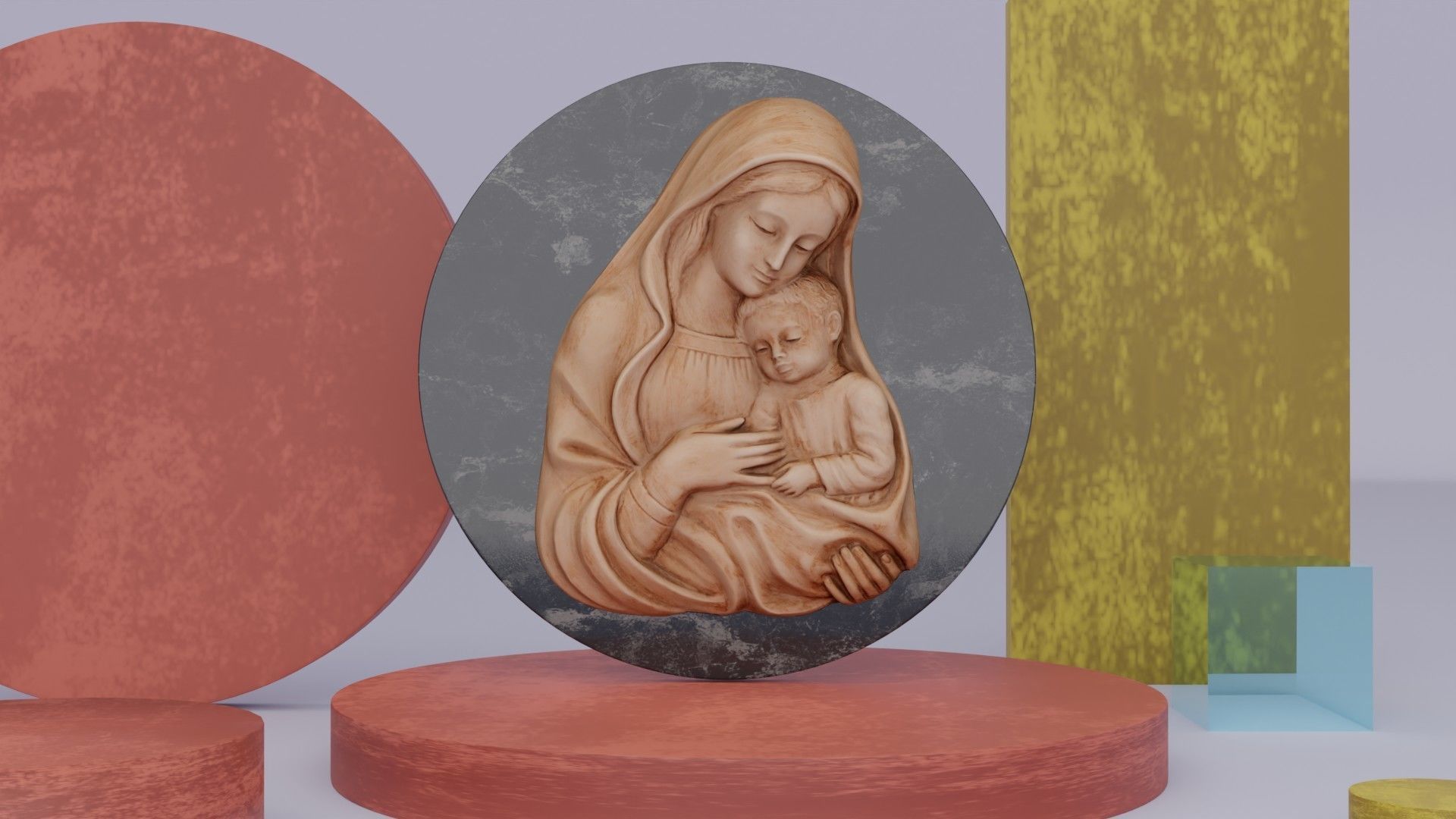 3D model Mary with baby Jesus 01 VR / AR / low-poly | CGTrader