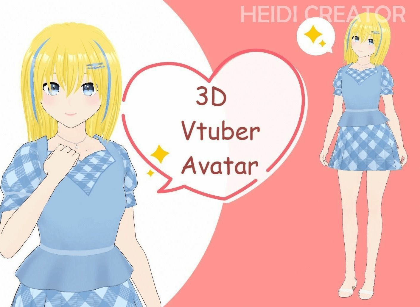 3D model Vroid Cute 3D Female Vtuber Model Avatar VR / AR / low-poly ...
