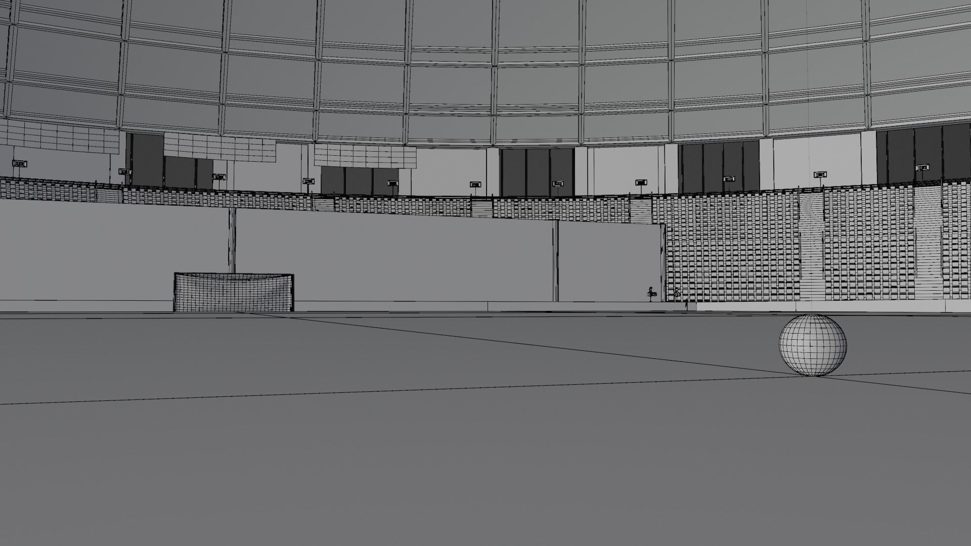 3D model cylindrical roofed stadium VR / AR / low-poly | CGTrader